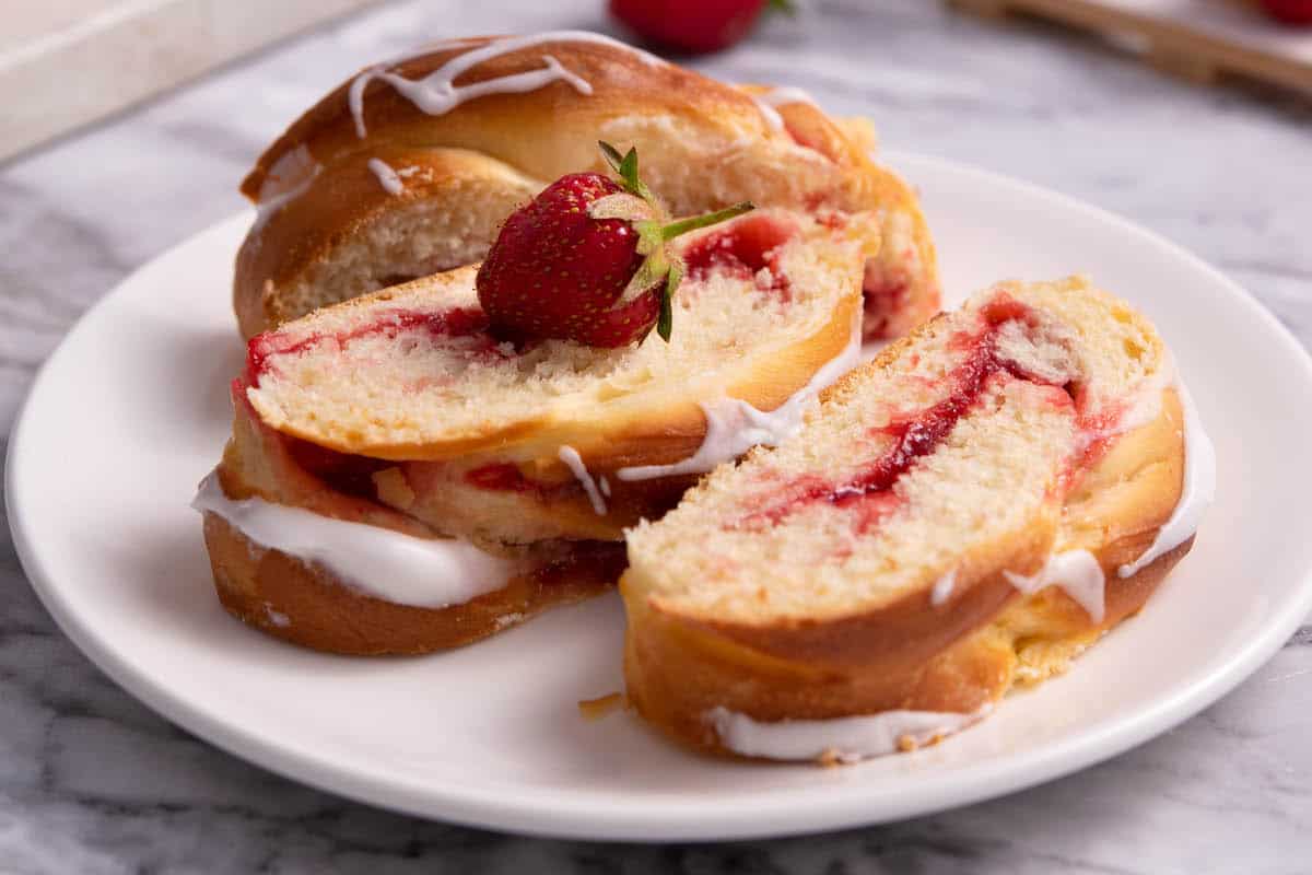 Braided Bread With Strawberry Jam