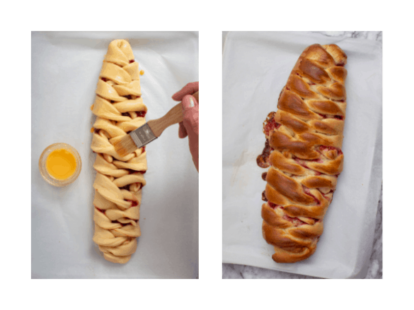 Braided Bread With Strawberry Jam