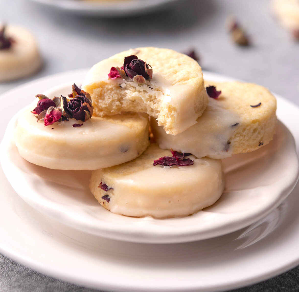 Flower Cookies with Dried Rose Petals and Rose Water Recipe