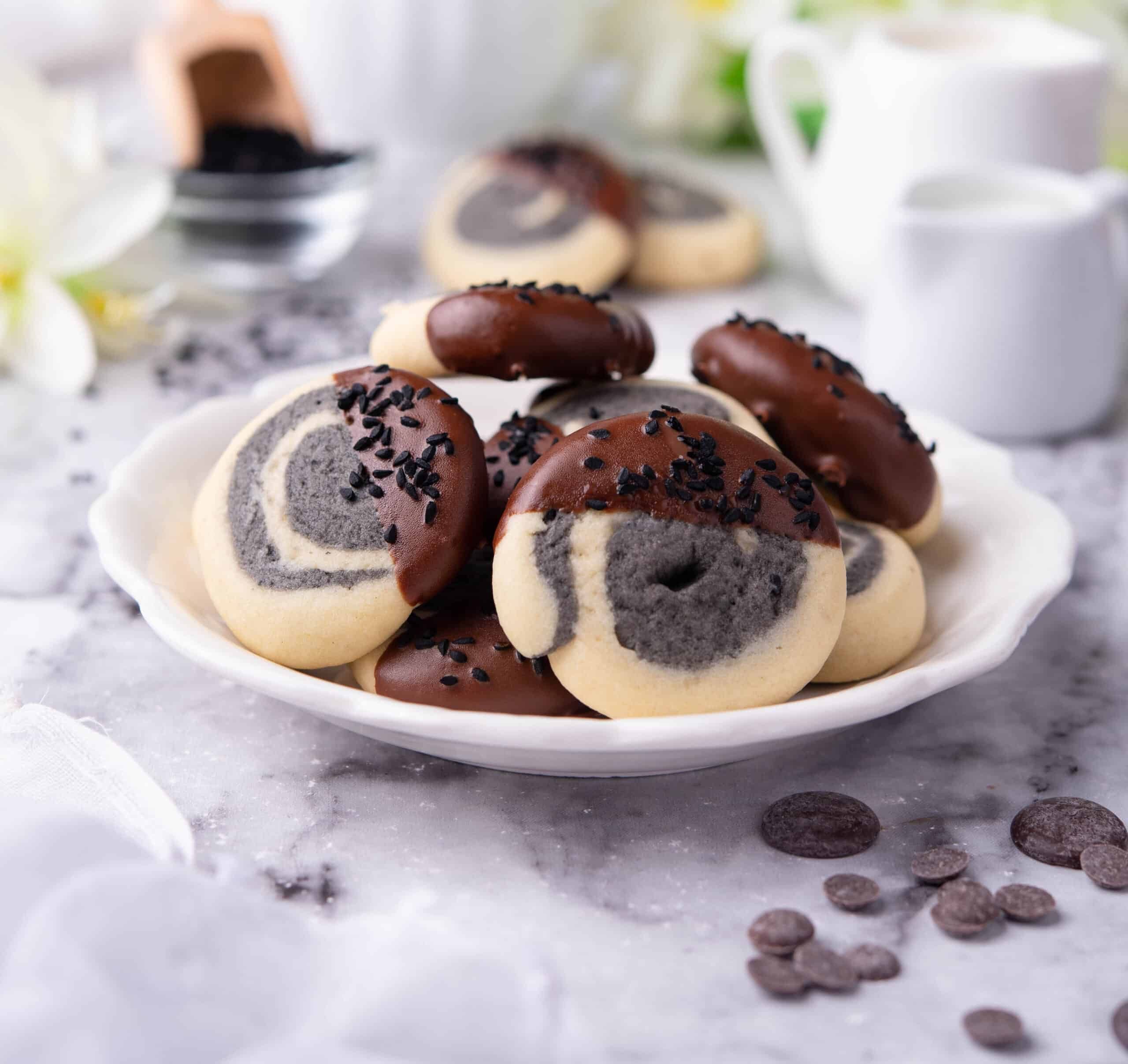 Black Sesame Pinwheel Cookies